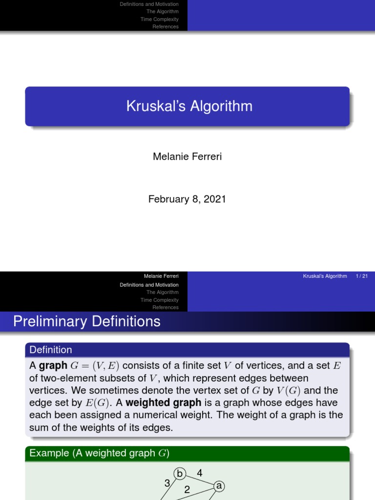 118 Kruskals Algorithm | PDF | Applied Mathematics | Mathematical Relations