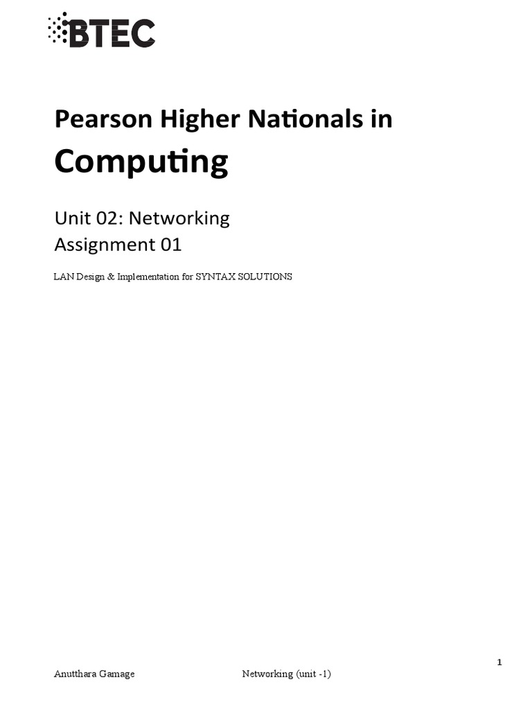 LAN Design & Implementation For SYNTAX SOLUTIONS | PDF | Network Topology | Computer Network