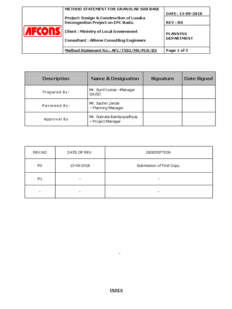 Method Statement For GSB | PDF | Verification And Validation | Quality ...