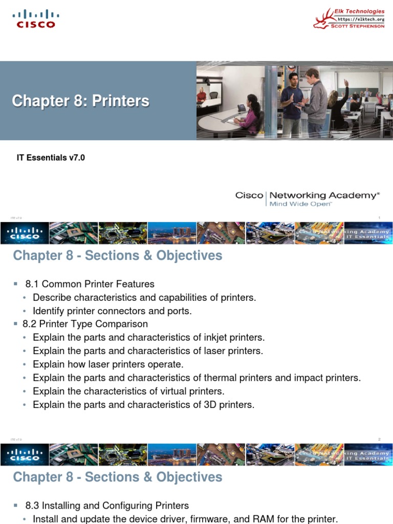 Chapter 8: Printers: IT Essentials v7.0 | PDF | Printer (Computing ...