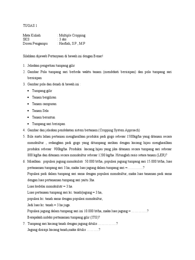 Tugas Multiple Cropping | PDF