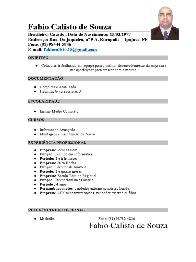 Currículo Fábio | PDF