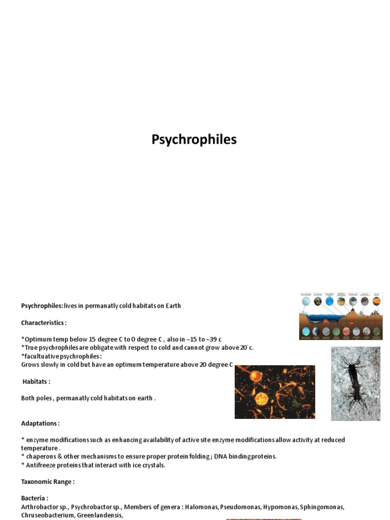 Psychrophiles Final Slide | PDF | Home & Garden