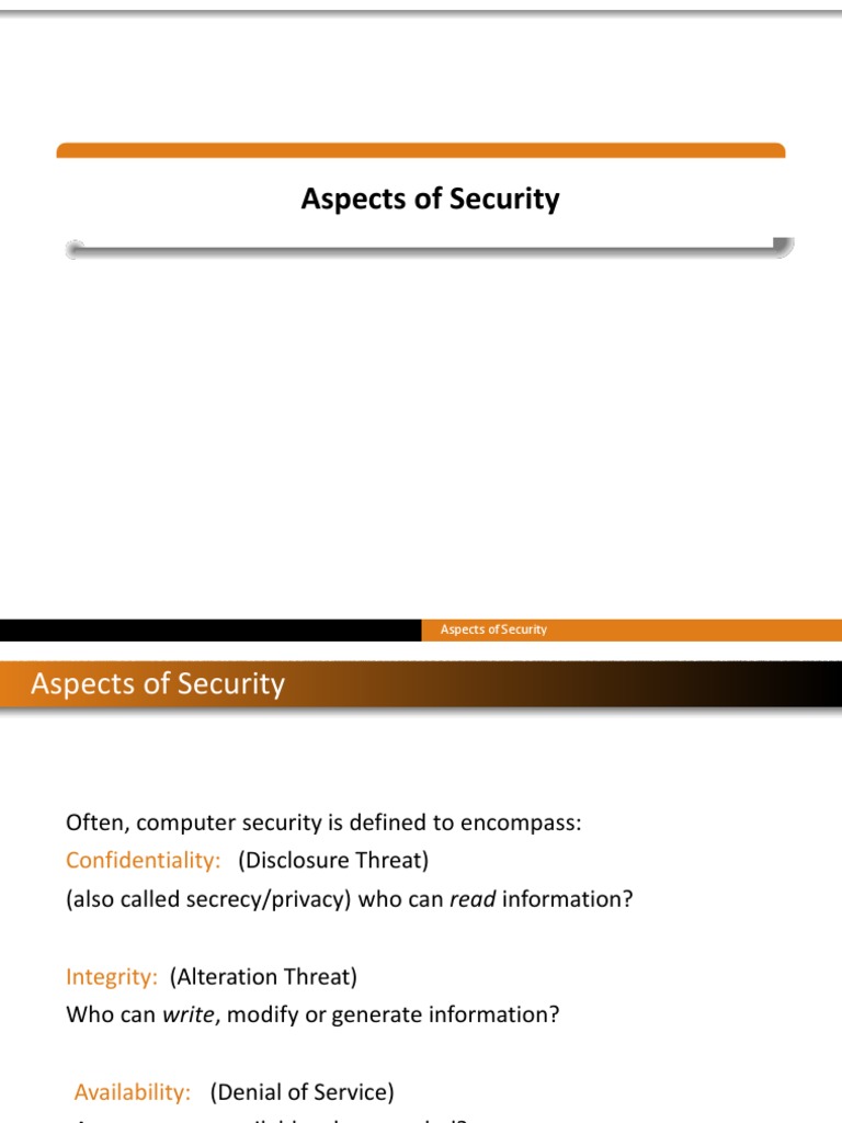 15 Aspects of Security | PDF | Security | Computer Security
