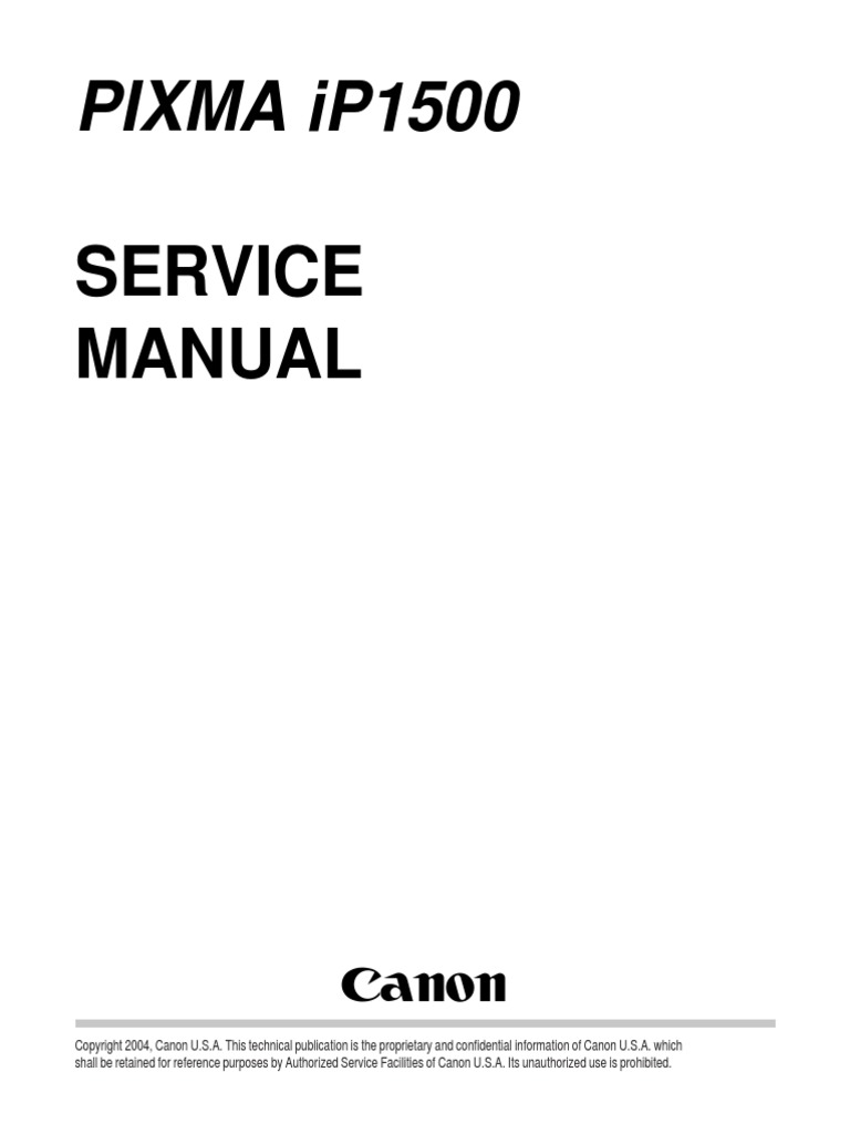 Service Manual: PIXMA Ip1500 | PDF | Printer (Computing) | Office Equipment