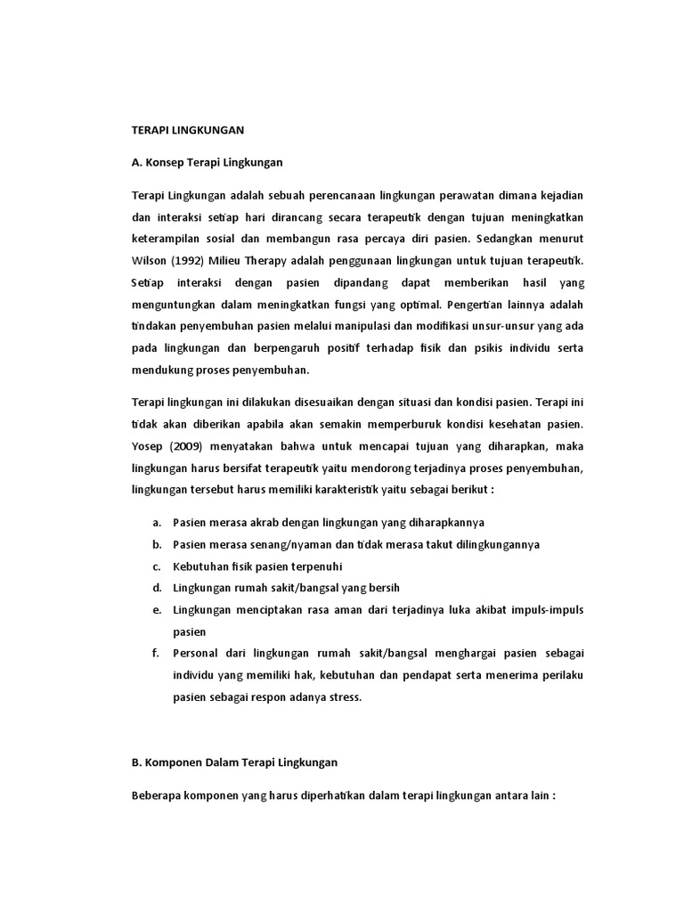 TERAPI LINGKUNGAN - Tika Revita | PDF