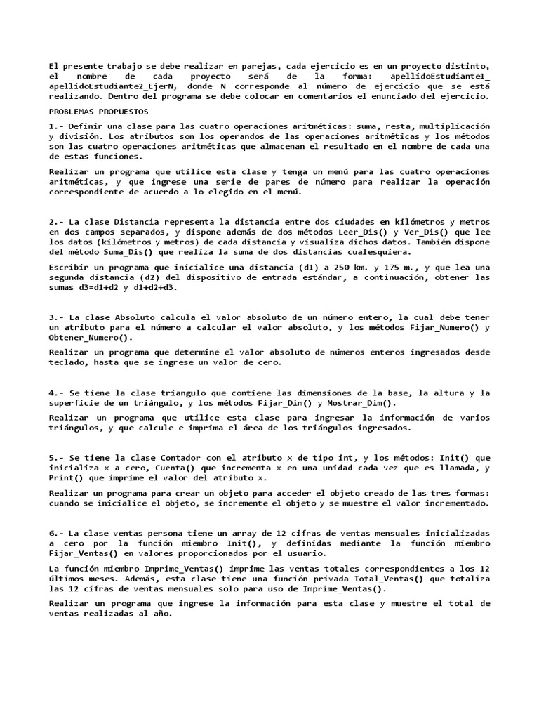 Problemas Propuestos Poo Java Pdf Programación Constructor 0645