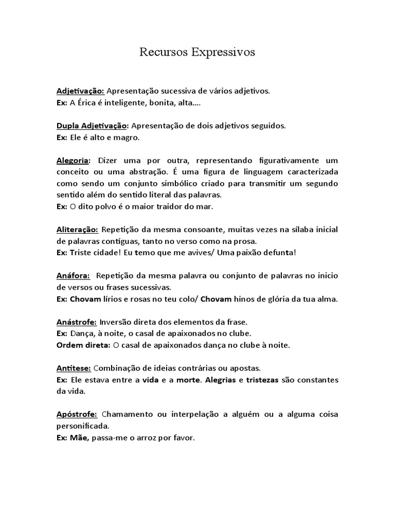 Recursos Expressivos | PDF | Ideia | Metáfora