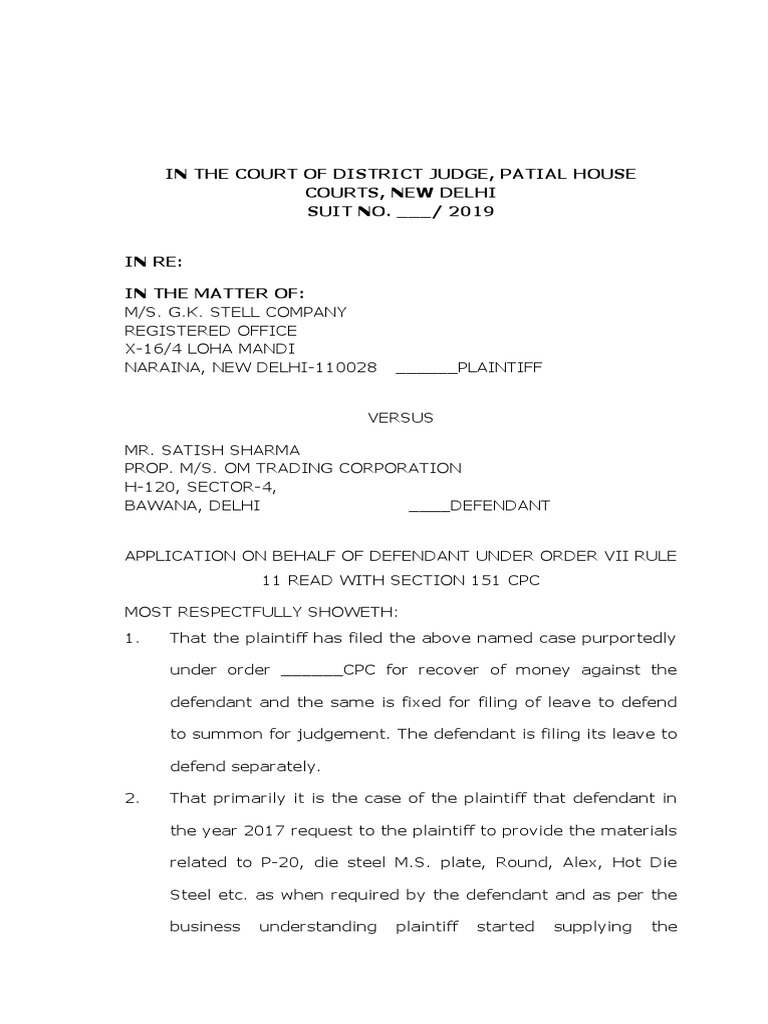 Order 7 Rule 11 | PDF | Lawsuit | Vexatious Litigation