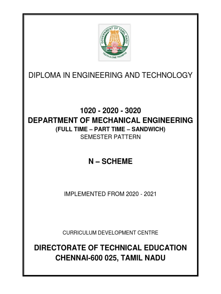 MECH Final N Scheme Syllabus | PDF | Engineering | Test (Assessment)