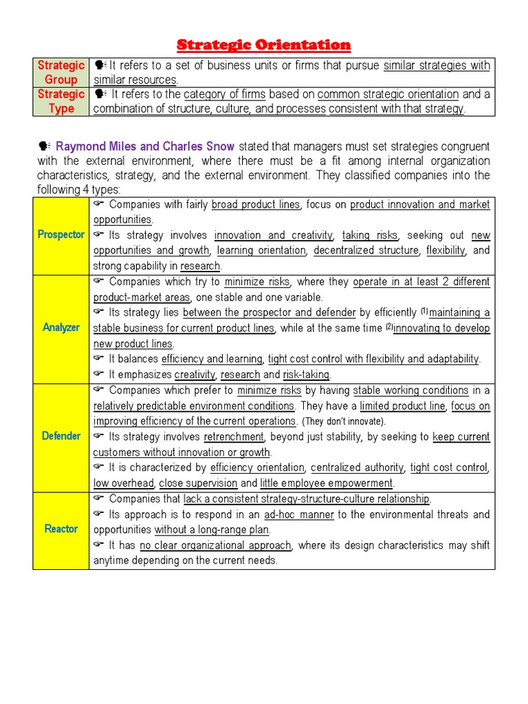 Strategic Orientation | PDF | Innovation | Creativity