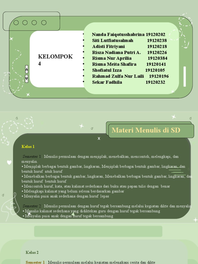 Materi Menulis Di SD | PDF
