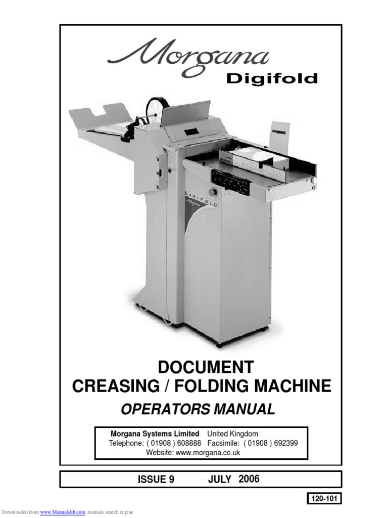 Document Creasing / Folding Machine: Operators Manual | PDF | Switch ...