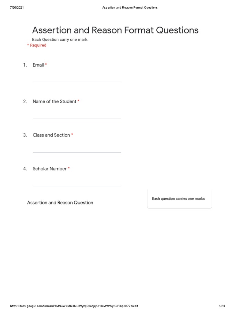 Analysis of Assertion and Reason Questions Related to Physical ...