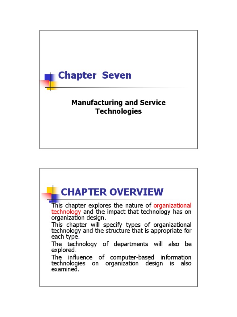 Chapter Seven: Manufacturing and Service Technologies | PDF | Systems ...