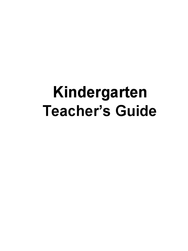 Kindergarten Teacher - S Guide | PDF