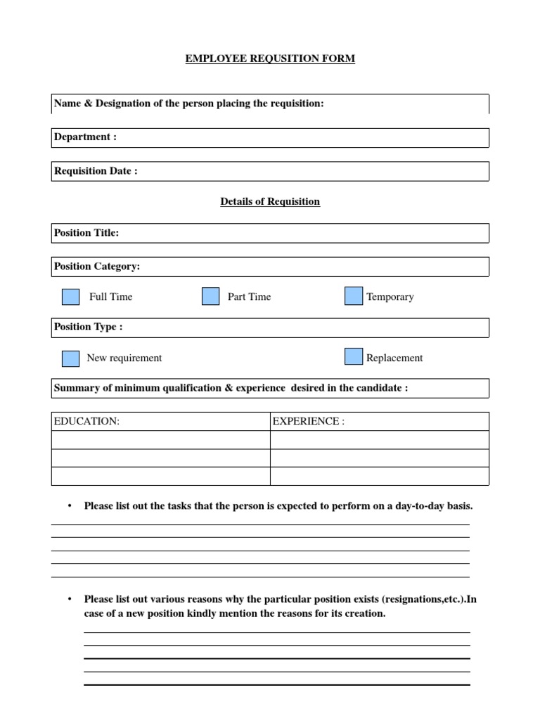 Employee Requisition Form | PDF | Government | Business