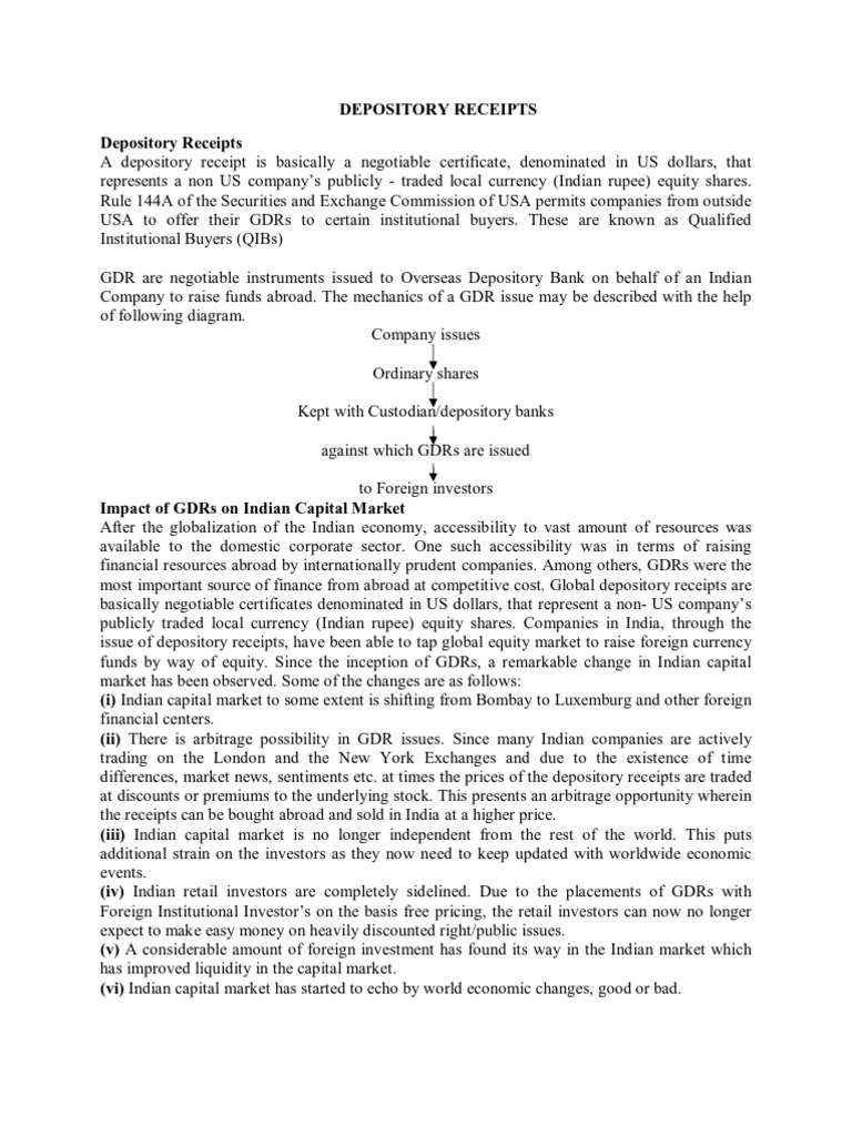 Depository Receipts Primer | PDF | American Depositary Receipt | Stocks
