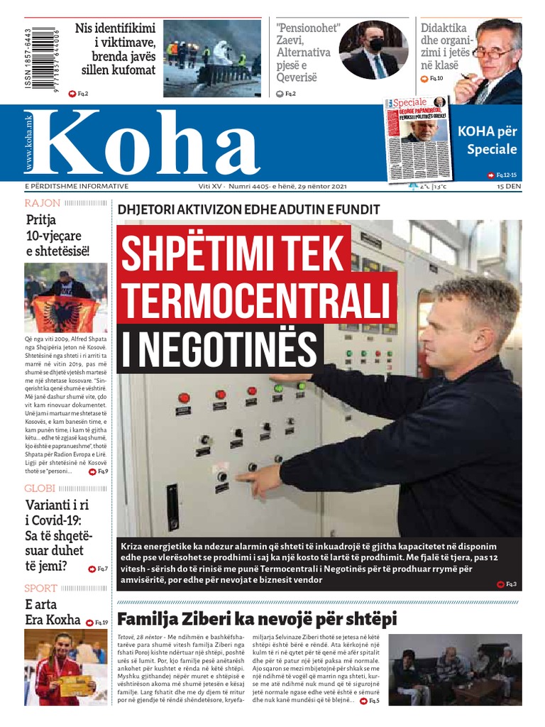 Gazeta Koha WWW - Koha.mk 29-11-2021 | PDF