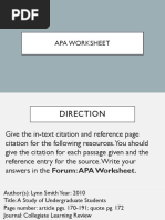 APA Citation Worksheet Answer Key | PDF