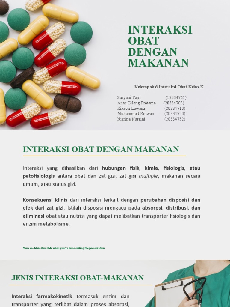 EFEK INTERAKSI OBAT DENGAN KOMPOSISI MAKANAN | PDF