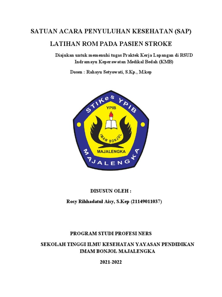 SAP ROM STROKE Minggu Ke 3 (RosyRA Profesi Ners) | PDF