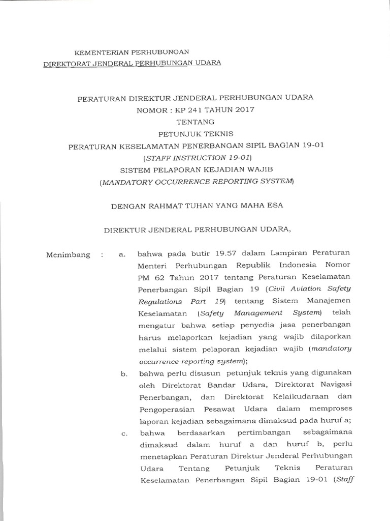 KP 241 TAHUN 2017 Tentang SI 19-01 MOR | PDF | Teknologi & Rekayasa