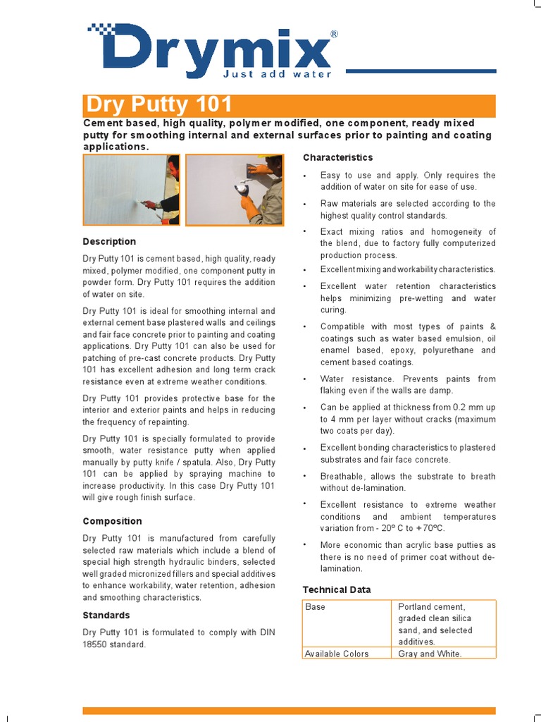 Dry Putty 101 | PDF | Concrete | Paint