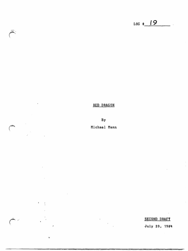 Manhunter (1986) (Aka Red Dragon) (1984!7!20) (2nd) (Scan) | PDF