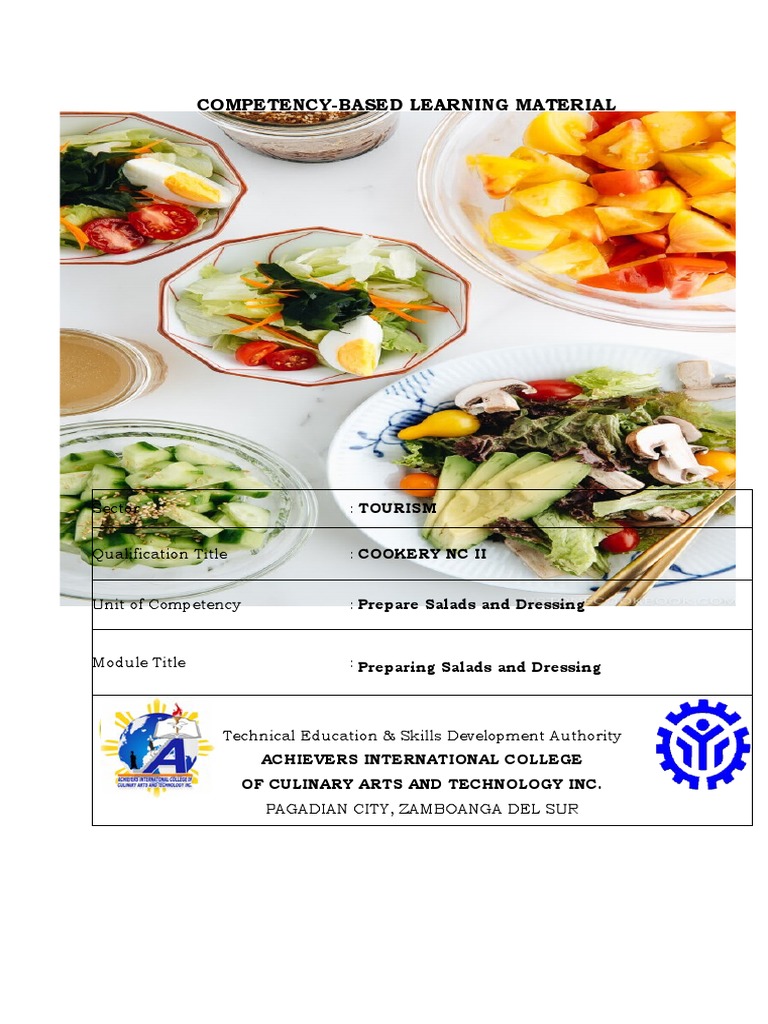 Preparing Salads and Dressings Module | PDF | Salad | Mayonnaise