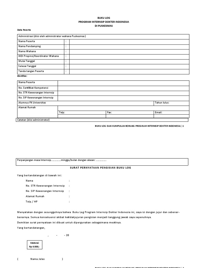 Borang Isi PKM | PDF