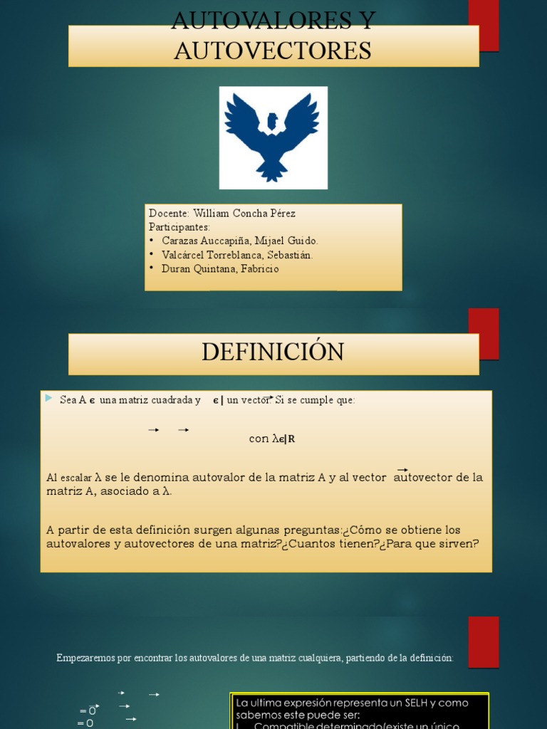 Autovalores y Autovectores | PDF | Matriz (Matemáticas) | Álgebra