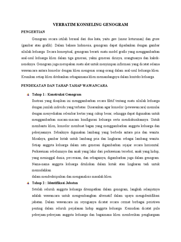 Verbatim Konseling Genogram | PDF