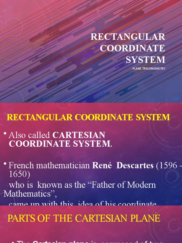 Rectangular Coordinate System Pdf Cartesian Coordinate System Triangle