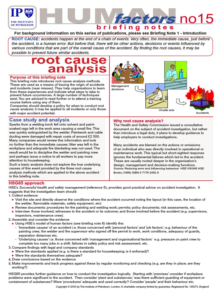 Factors: Root Cause Analysis | PDF | Occupational Safety And Health | Risk