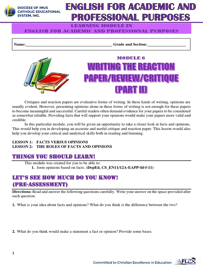 Module 6 EAPP Final | PDF | Critical Thinking | Learning