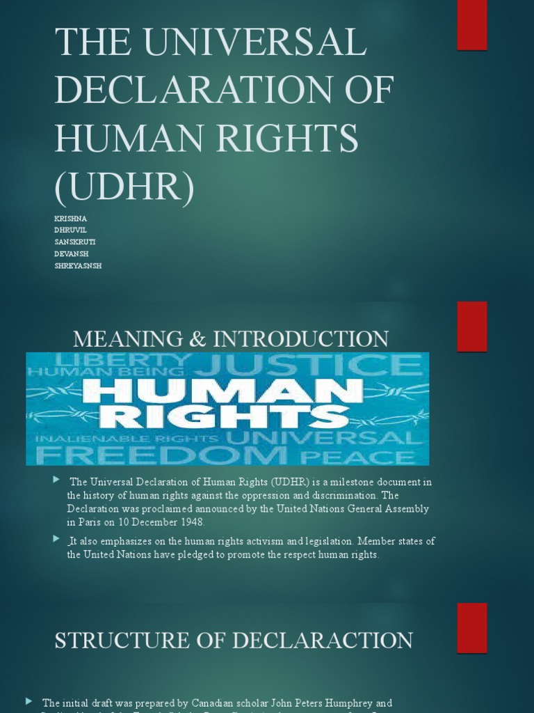 The Universal Declaration of Human Rights (Udhr | PDF | Human Rights | Libertarian Theory