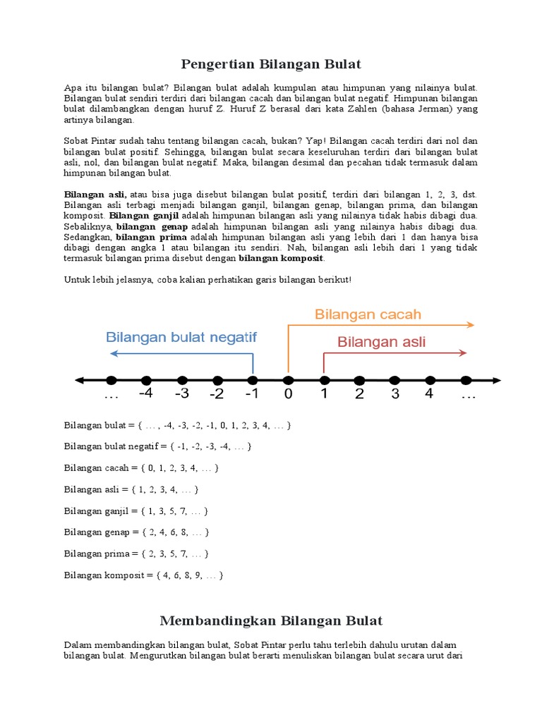 Pengertian Bilangan Bulat | PDF
