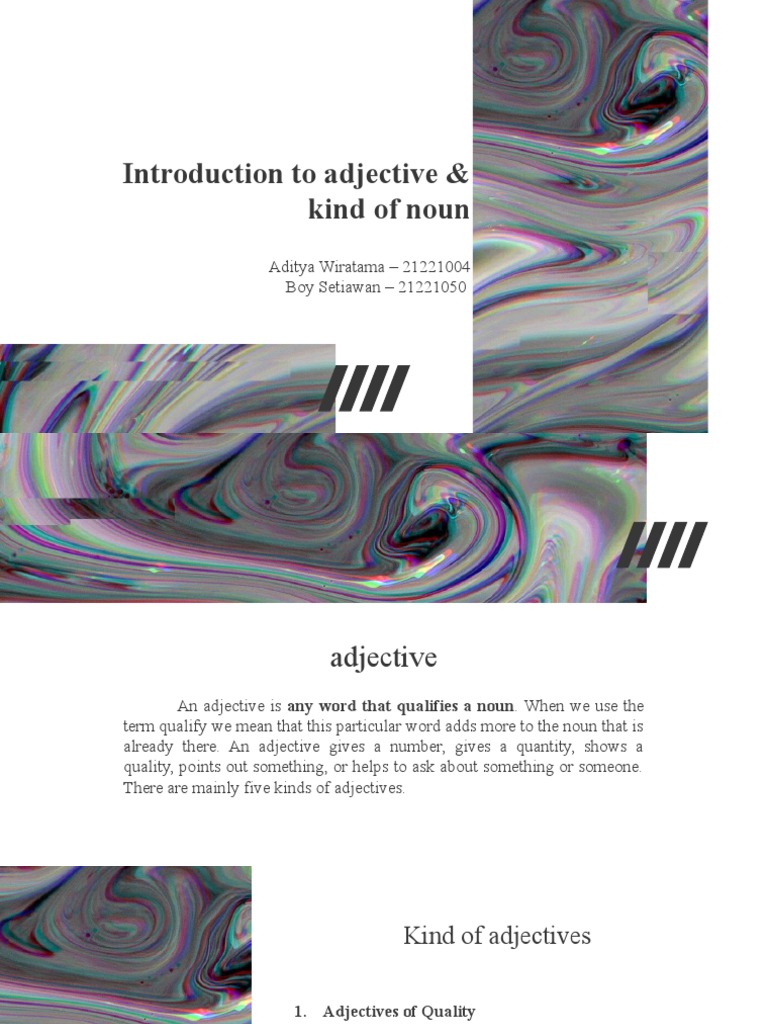 Introduction To Adjective & Kind of Noun | PDF | Noun | Adjective