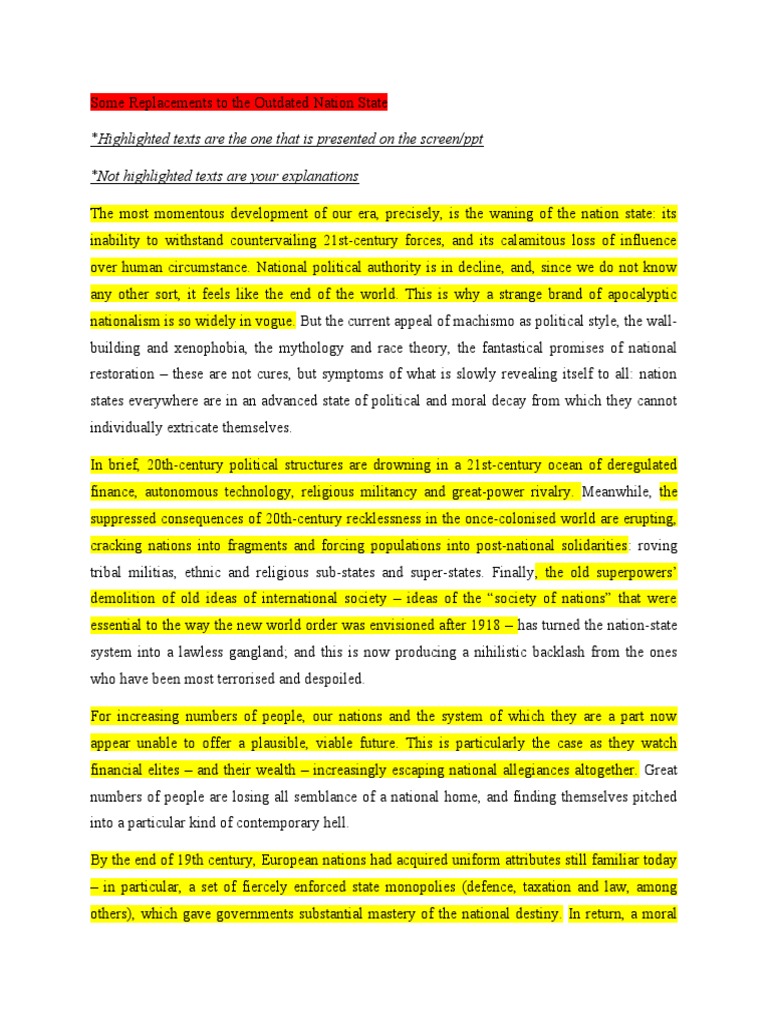 Decline of the Nation-State Explained | PDF | Political Theories
