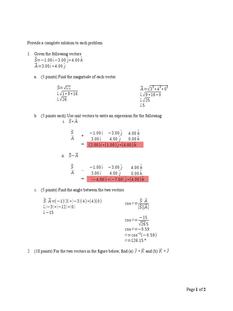 Dot and Cross Product of Vector | PDF | Euclidean Vector | Theoretical ...
