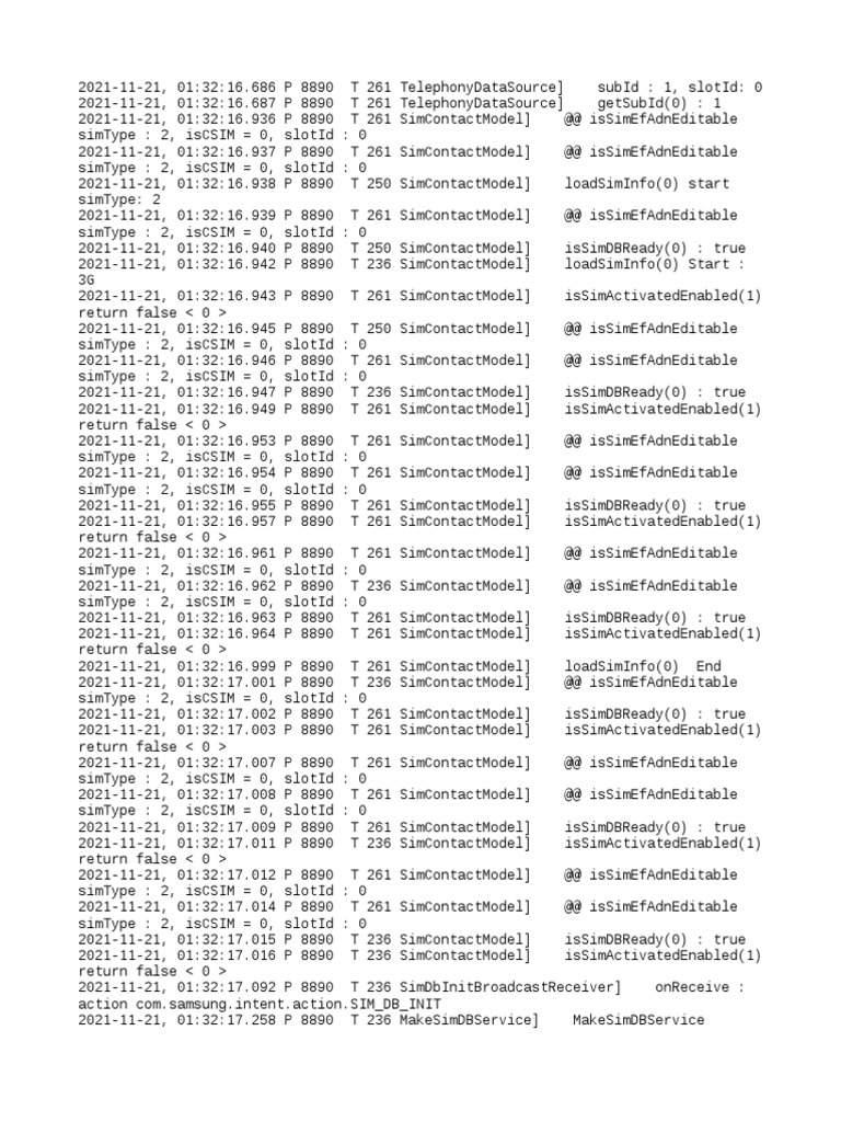 Analyzing SIM Card Initialization and Contact Loading on Device Startup ...