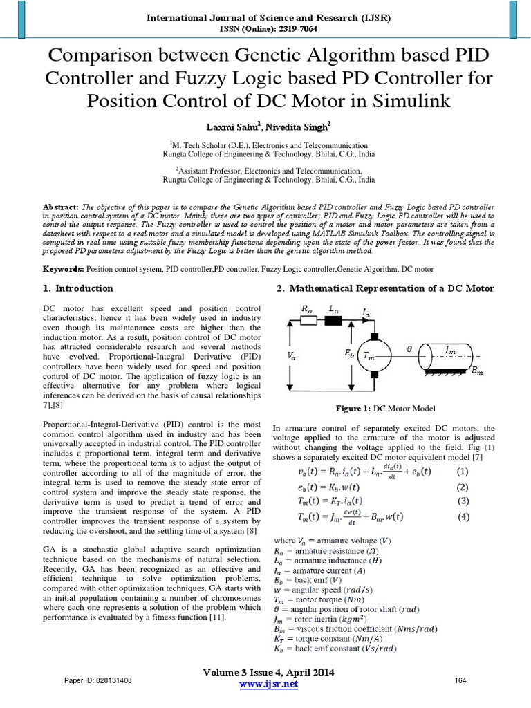 Thesis For Dcmotor | PDF | Fuzzy Logic | Control Theory Thesis For Dcmotor | PDF | Fuzzy Logic | Control Theory