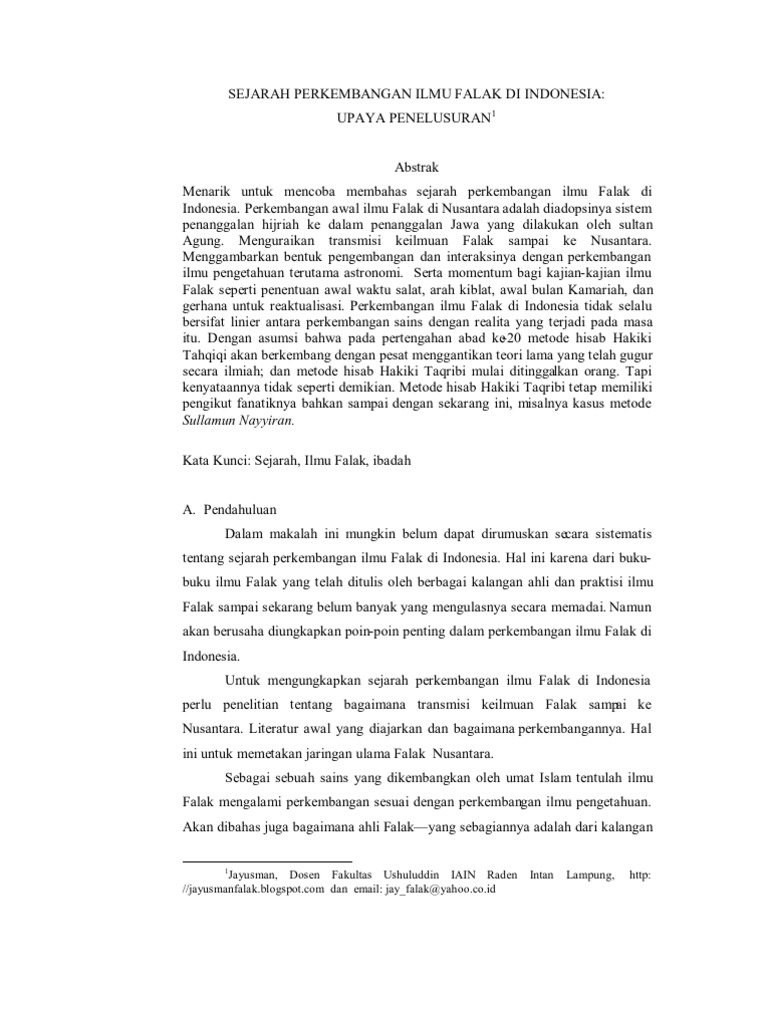 ILMU FALAK/ HISAB RUKYAH: Sejarah Perkembangan Ilmu Falak Di Indonesia ...