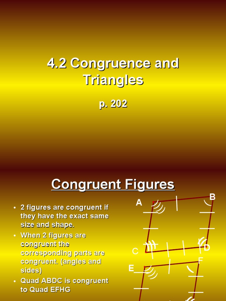 4.2 Congruence & Triangles | PDF | Elementary Geometry | Triangle Geometry