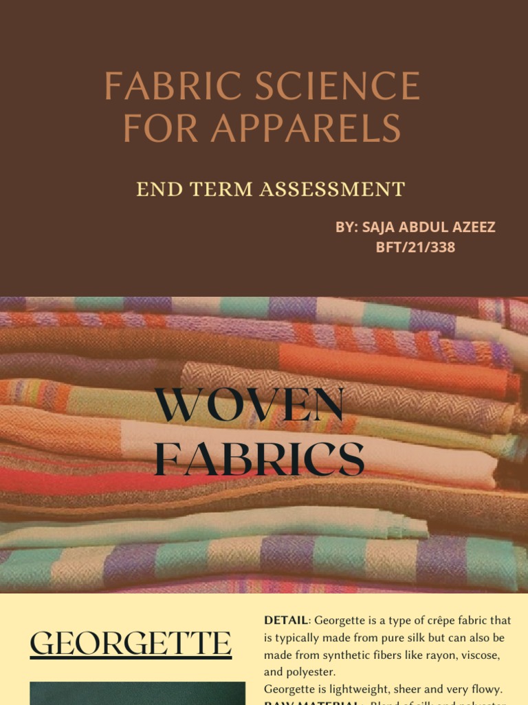 Fabric Science For Apparels: End Term Assessment | Download Free PDF ...
