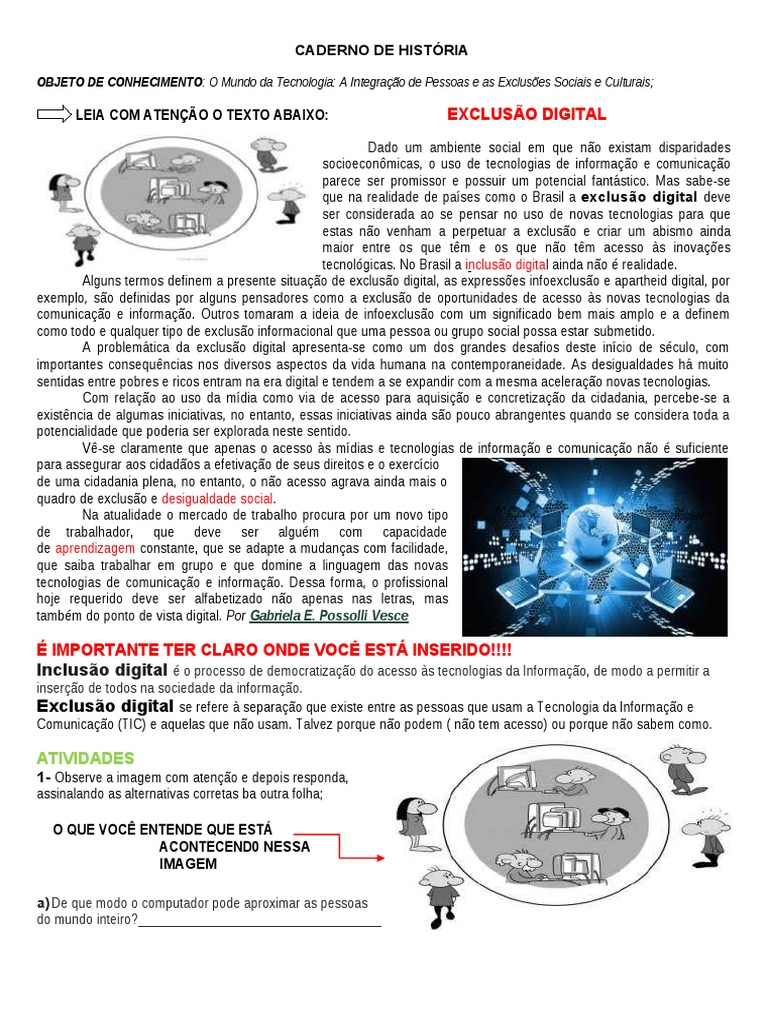 A Exclusão Digital e a Importância da Inclusão no Mundo Moderno | PDF ...