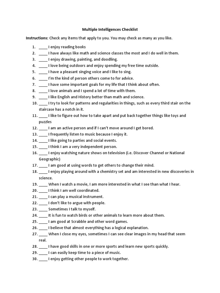 Learning Styles Self Assessment | PDF | Cognition | Neuropsychological ...