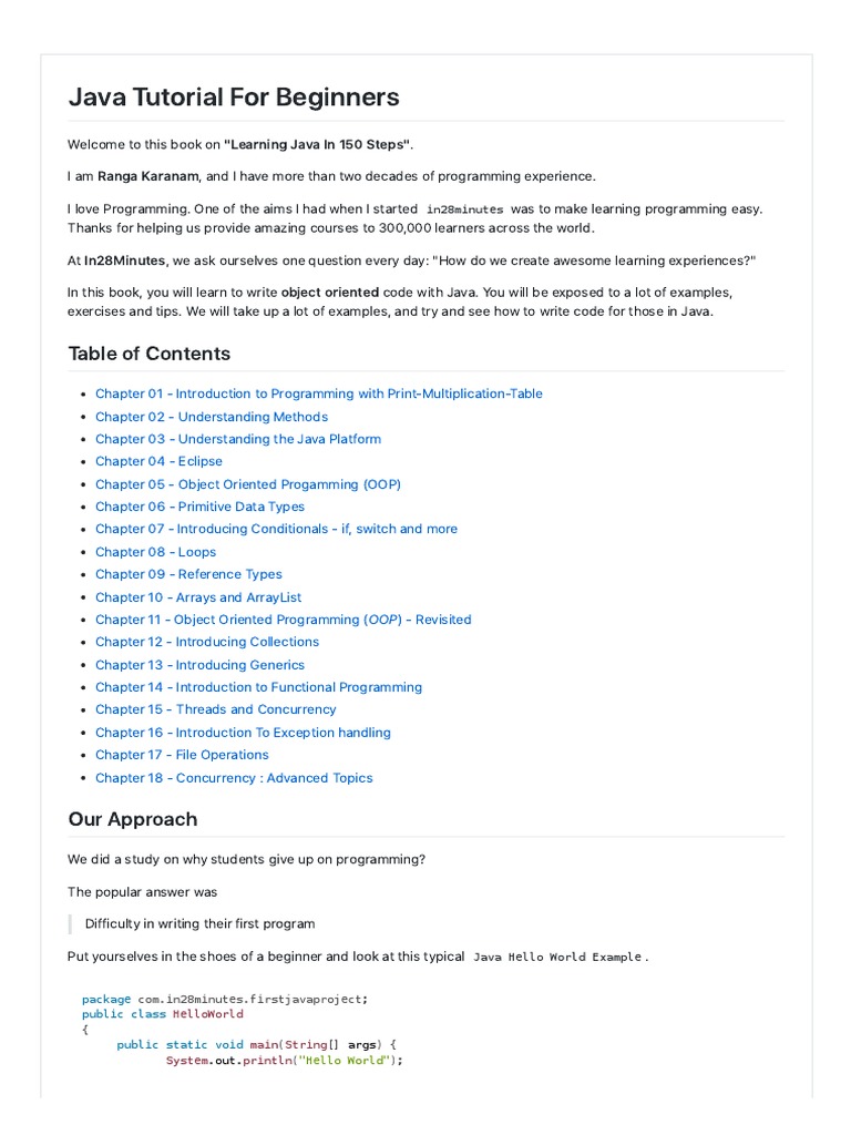 JavaProgrammingForBeginners CourseBook | PDF | Data Type | Parameter ...