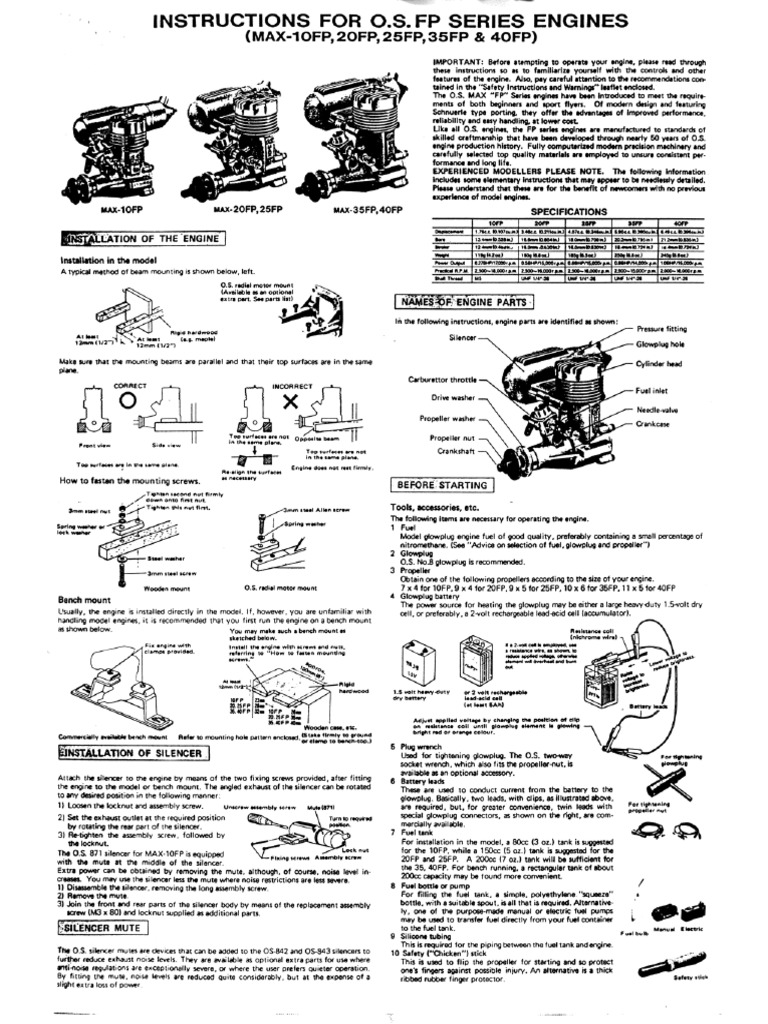 OS 10-25-35-40 FP Series Engine Instructions | PDF